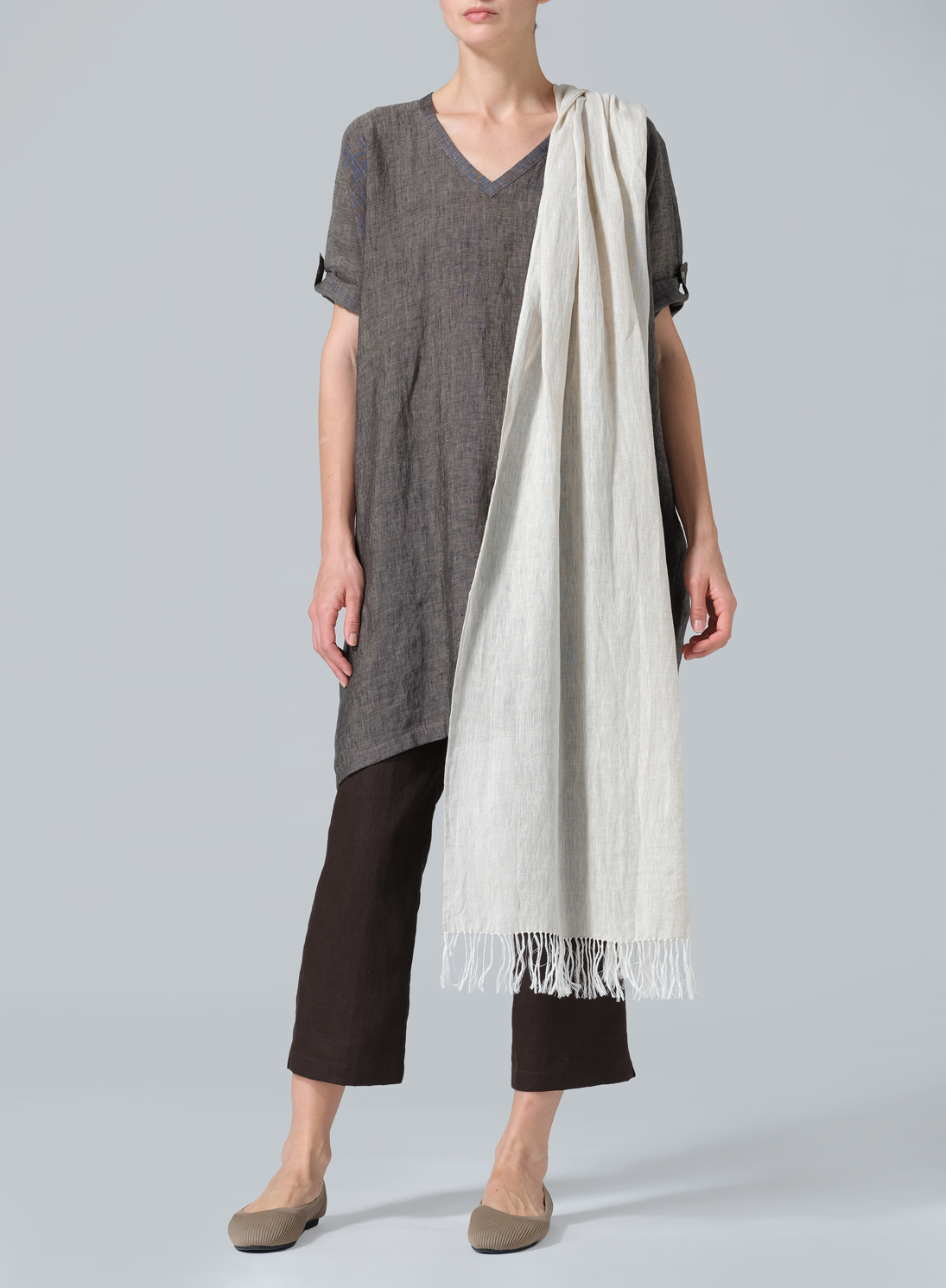 Linen Oat Tassel Scarf