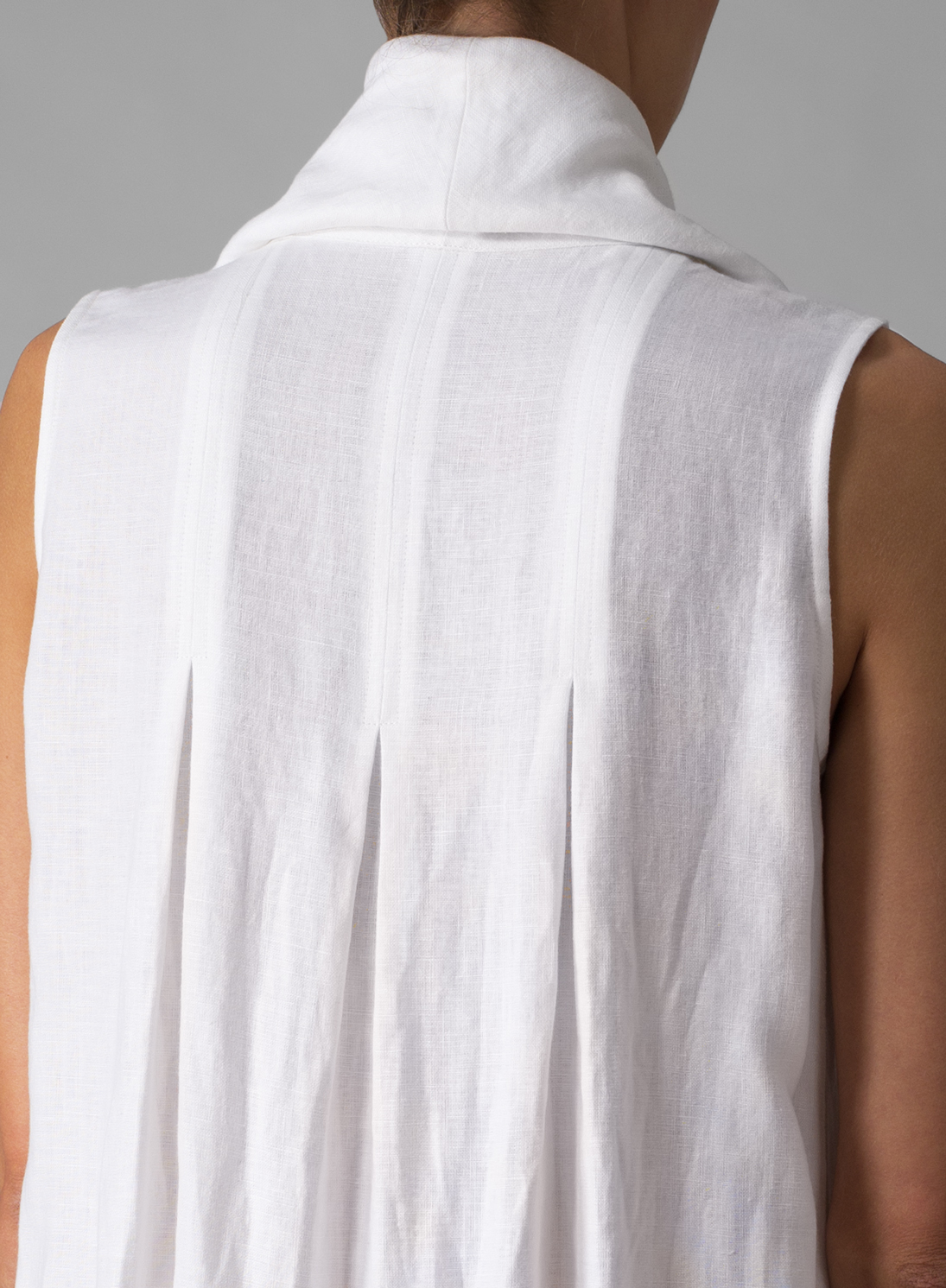 Linen Sleeveless Cowl Neck Long Dress Plus Size