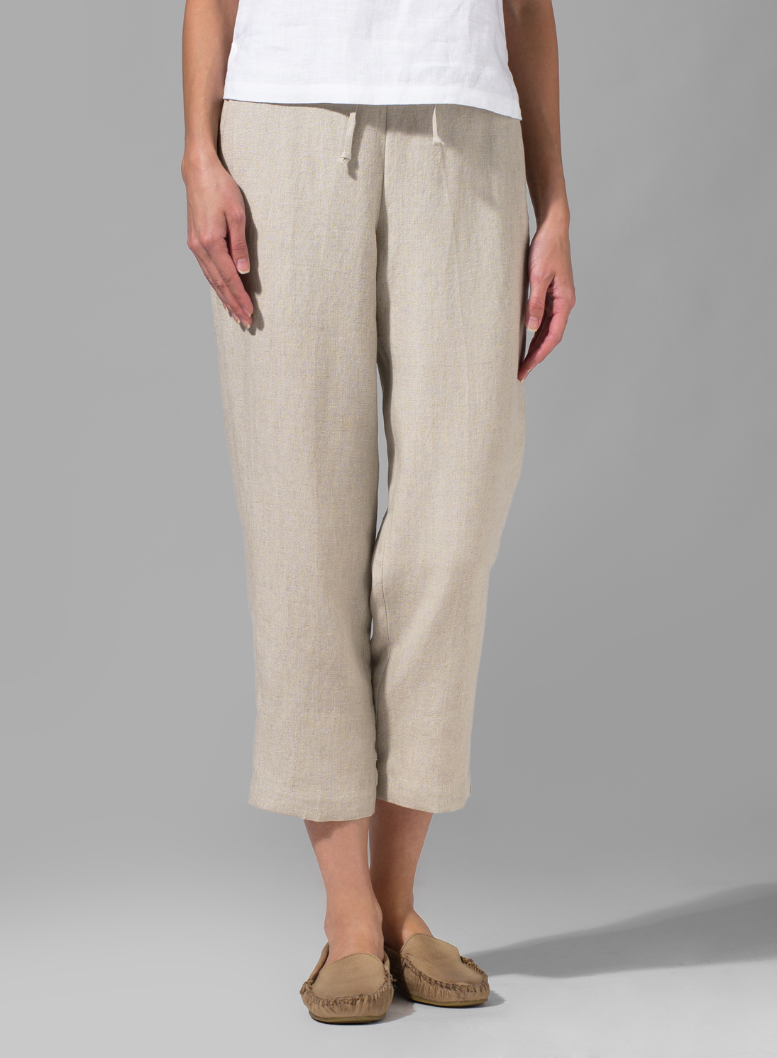 Missy Clothing Linen Cropped Pants