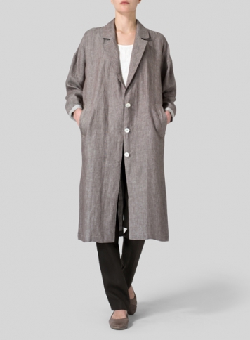 Linen Classic Long Sleeve Long Jacket
