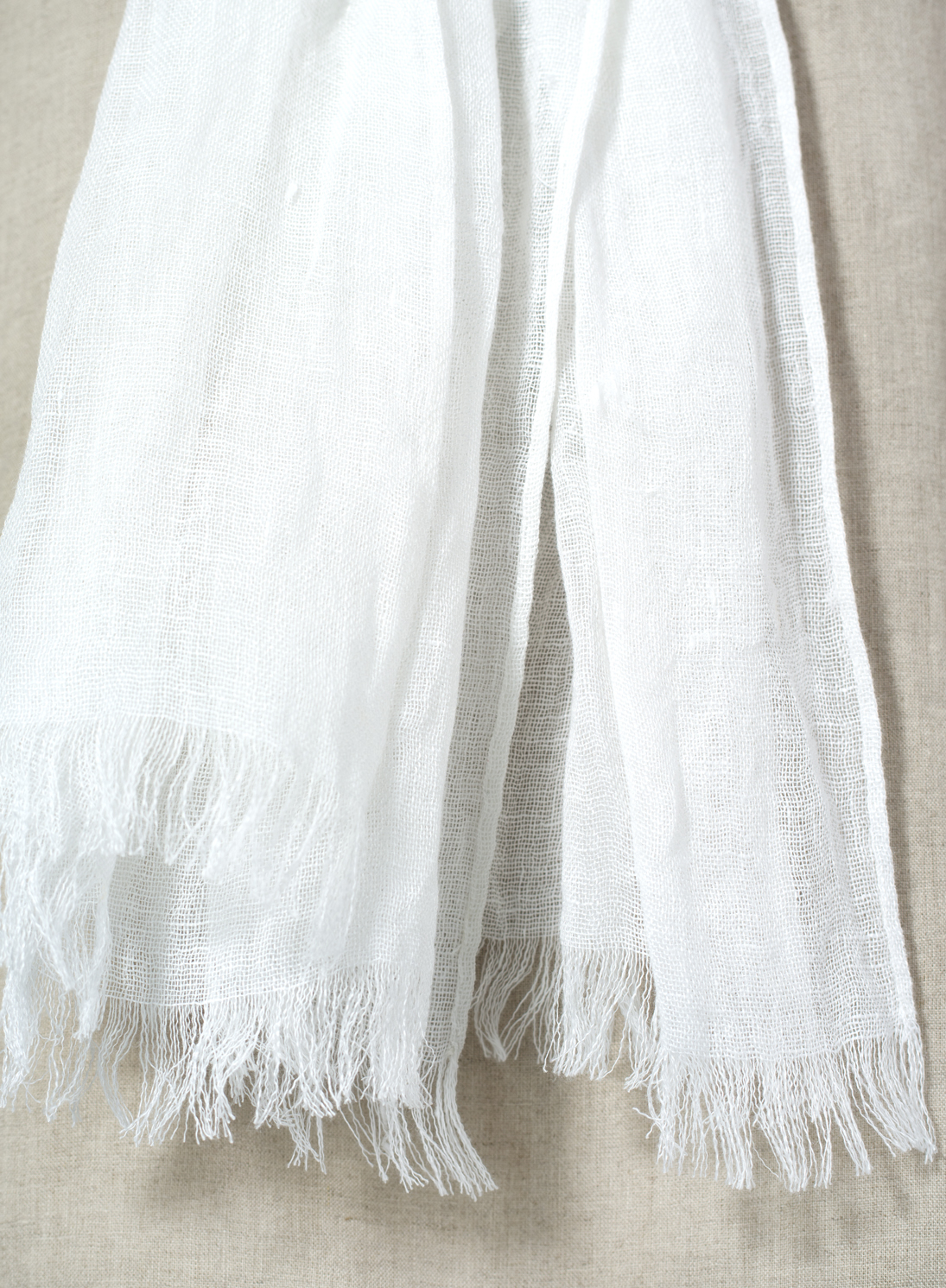 Linen Soft White Scarf