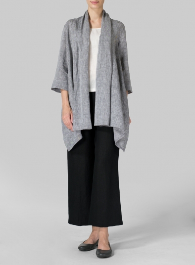 Linen Open Front Jacket