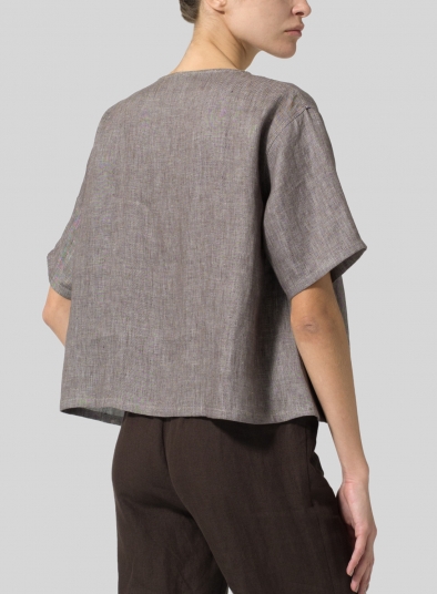 Twill Weave Linen Box Top
