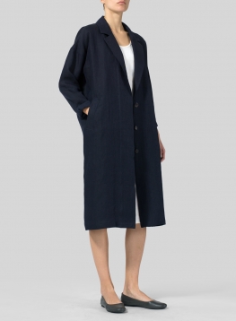 Linen Classic Long Sleeve Long Jacket
