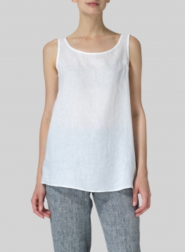 Linen Sleeveless Long Shell Tank
