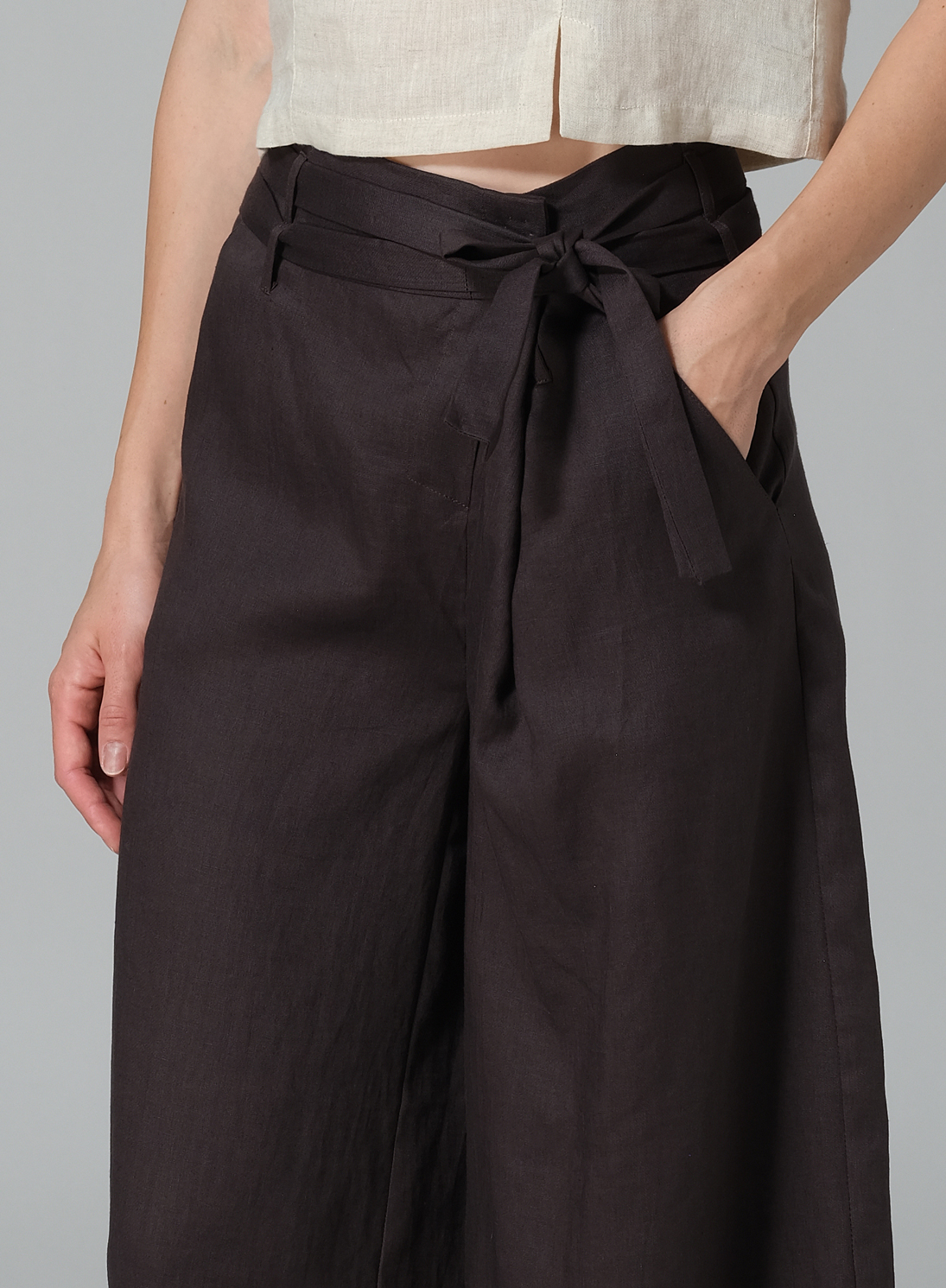 Linen Wide-Leg Extra Long Pants