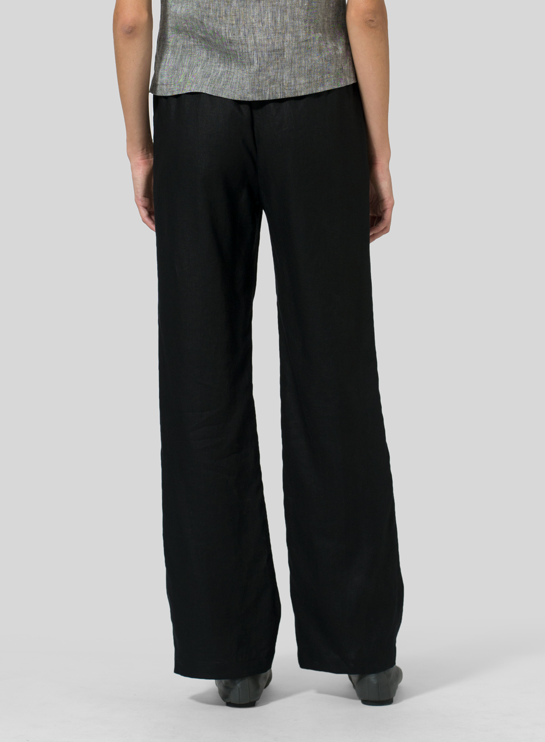 Linen Long Straight Leg Pants - Plus Size