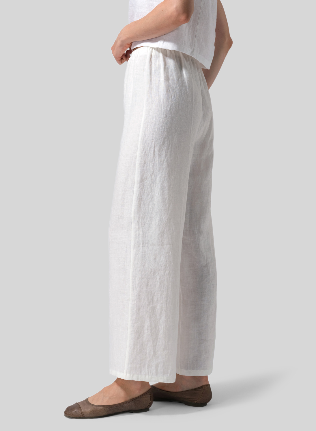 Soft White Linen Handmade Knot Long Tunic