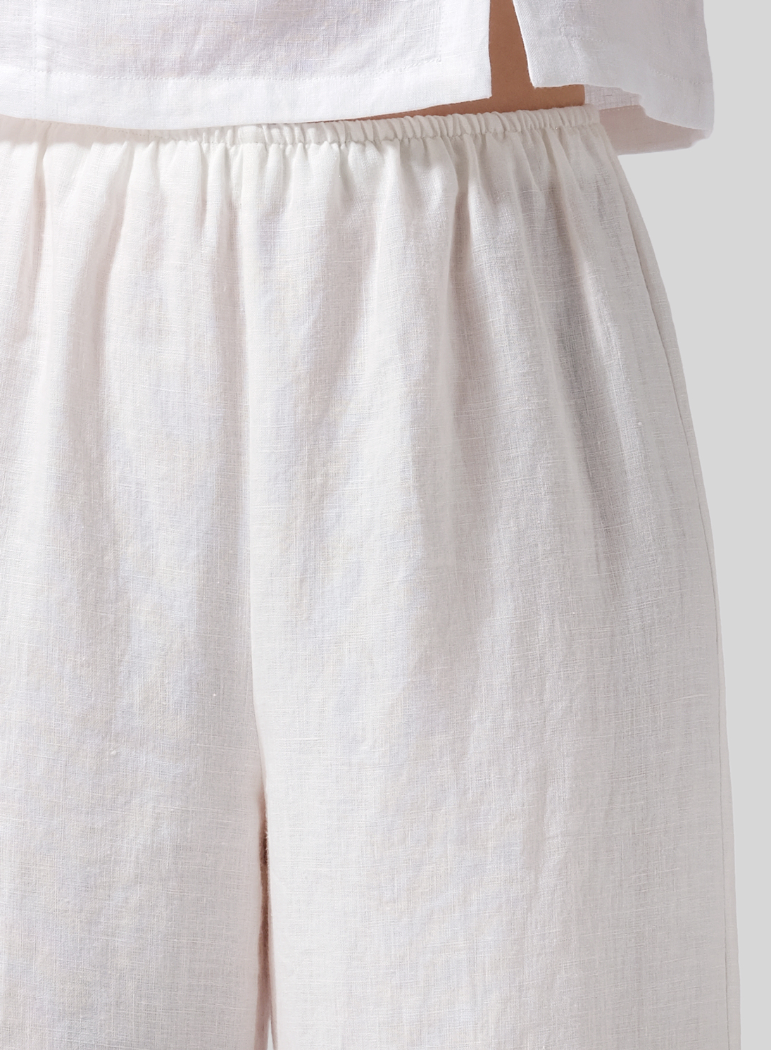 Soft White Linen Handmade Knot Long Tunic