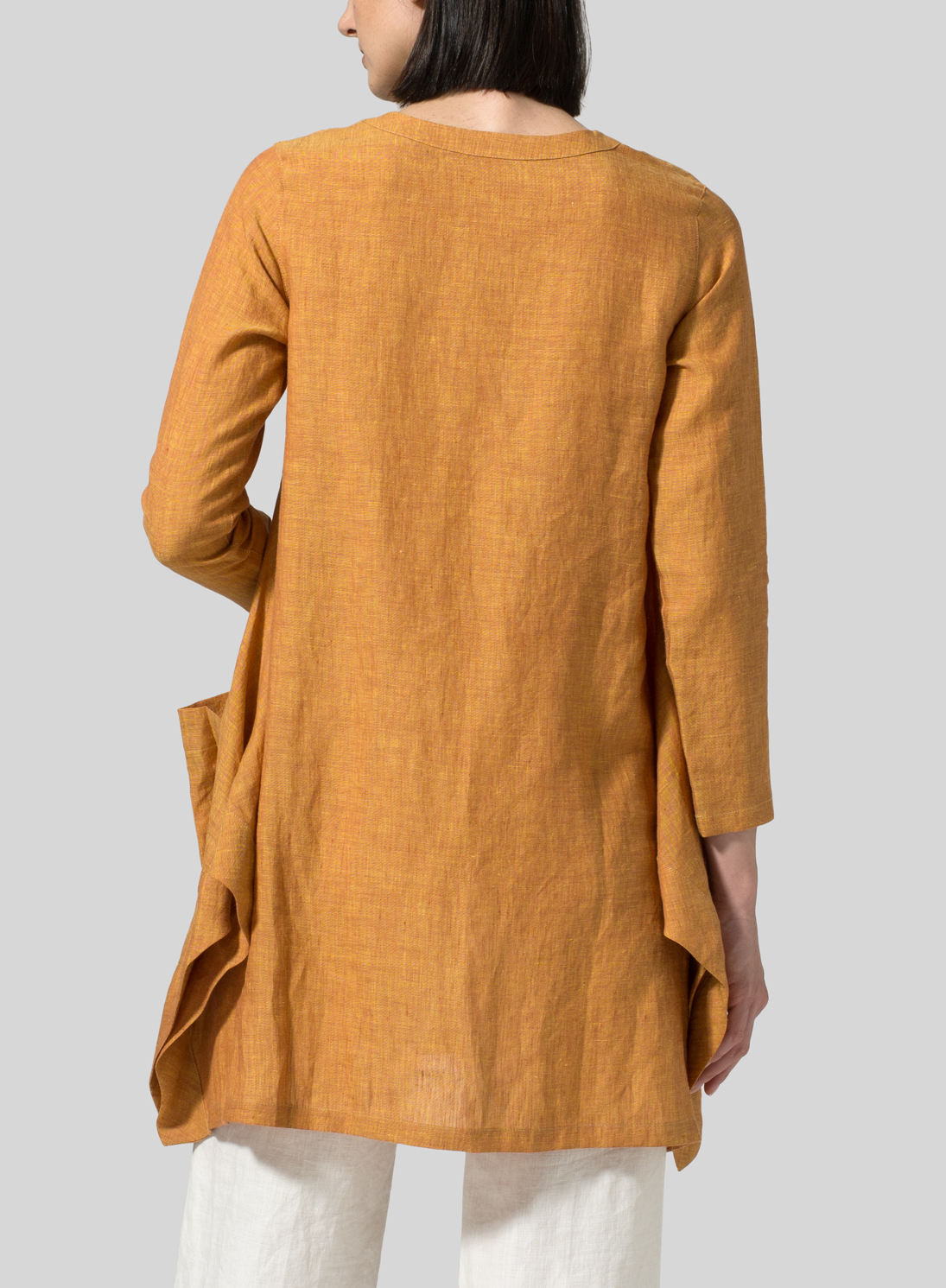 Linen Long Sleeve Top - Plus Size