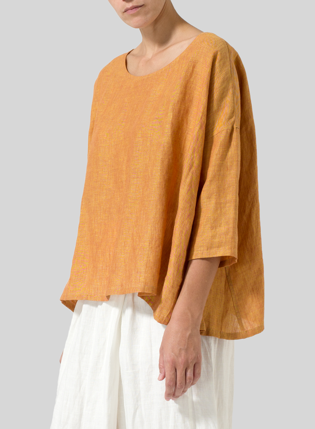 Linen Dropped Shoulder Long Top