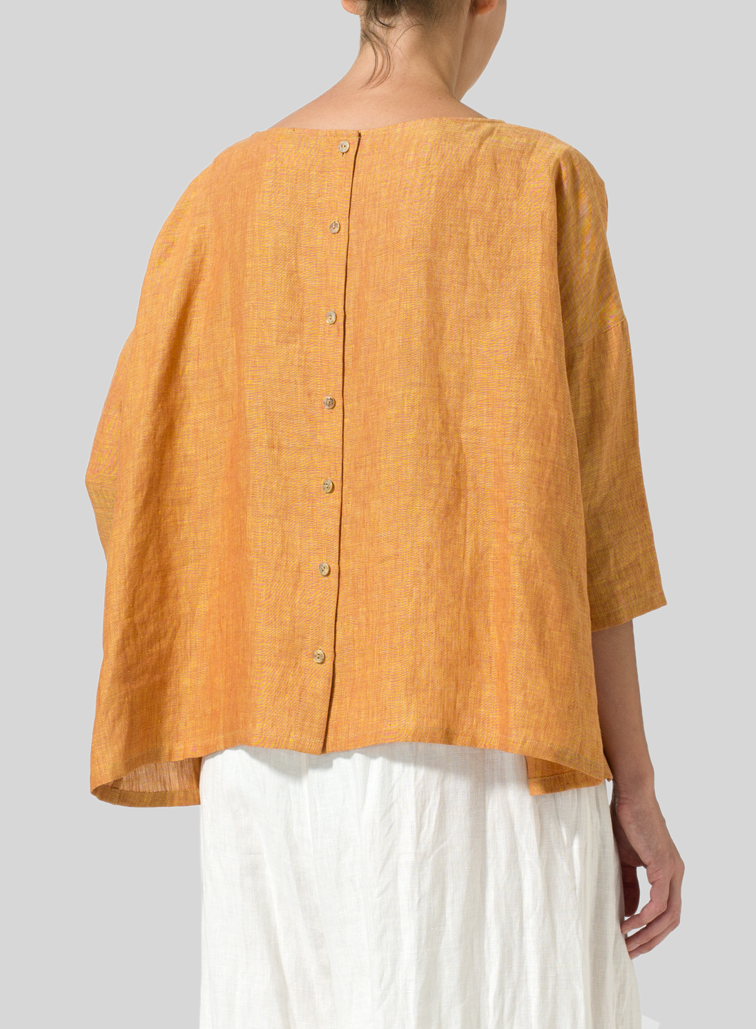 Linen Dropped Shoulder Long Top