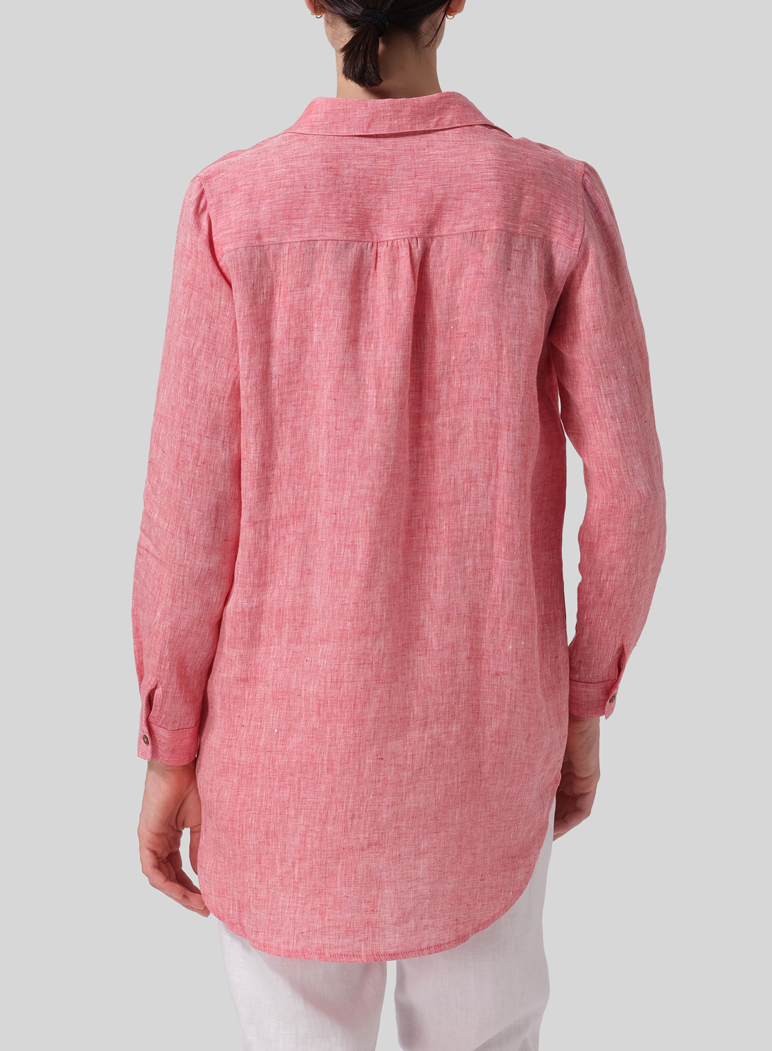 Linen Classic Collar Half Button Down Tunic