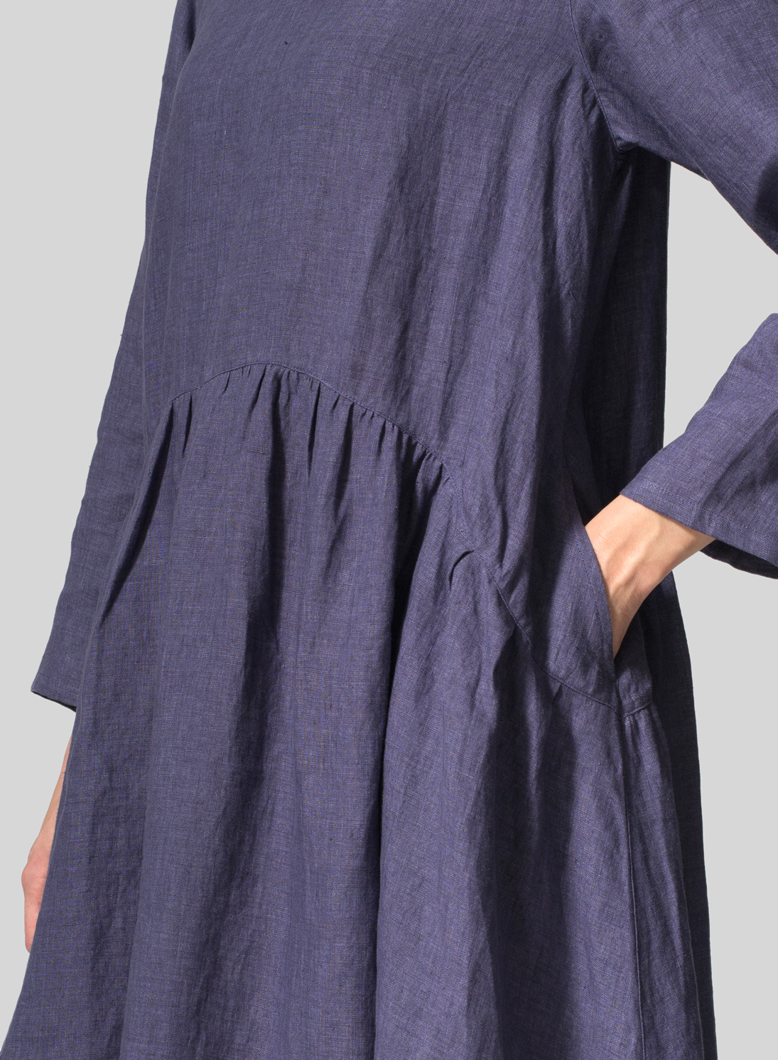 Linen A-line Long Top - Plus Size