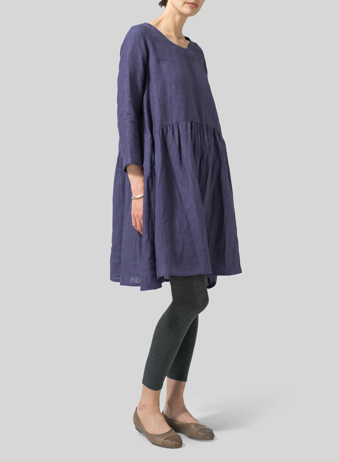 Linen A-line Long Top - Plus Size