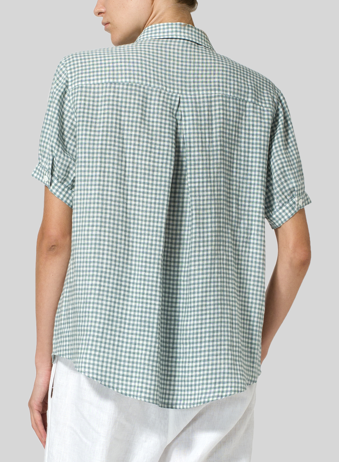 Linen Short Sleeve Checker Shirt