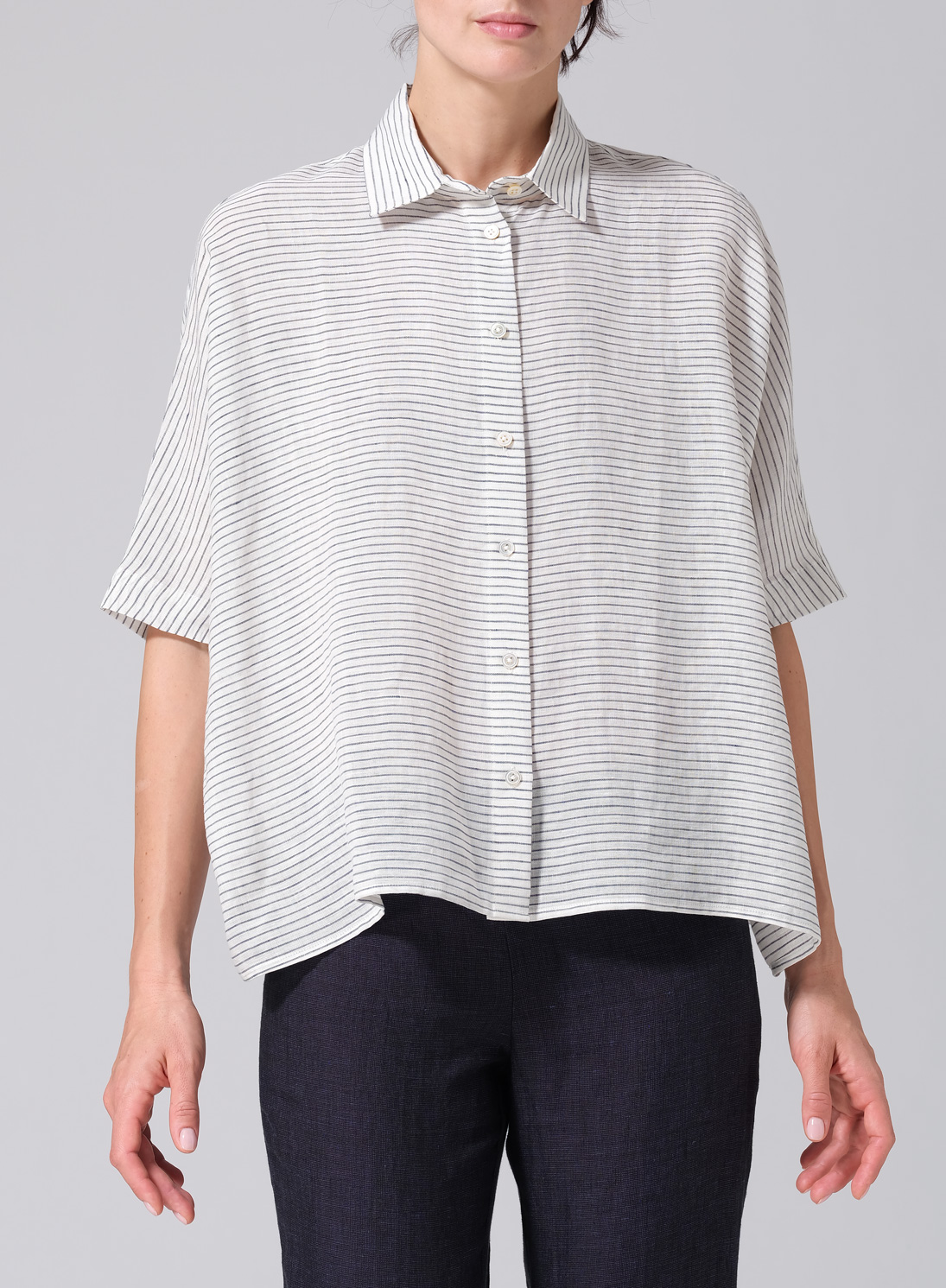 Linen Boxy Sleeves Shirt
