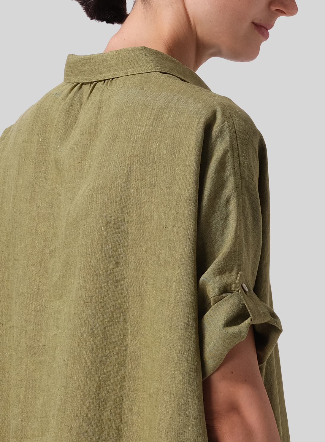 Linen Oversized Monk Tunic - Plus Size