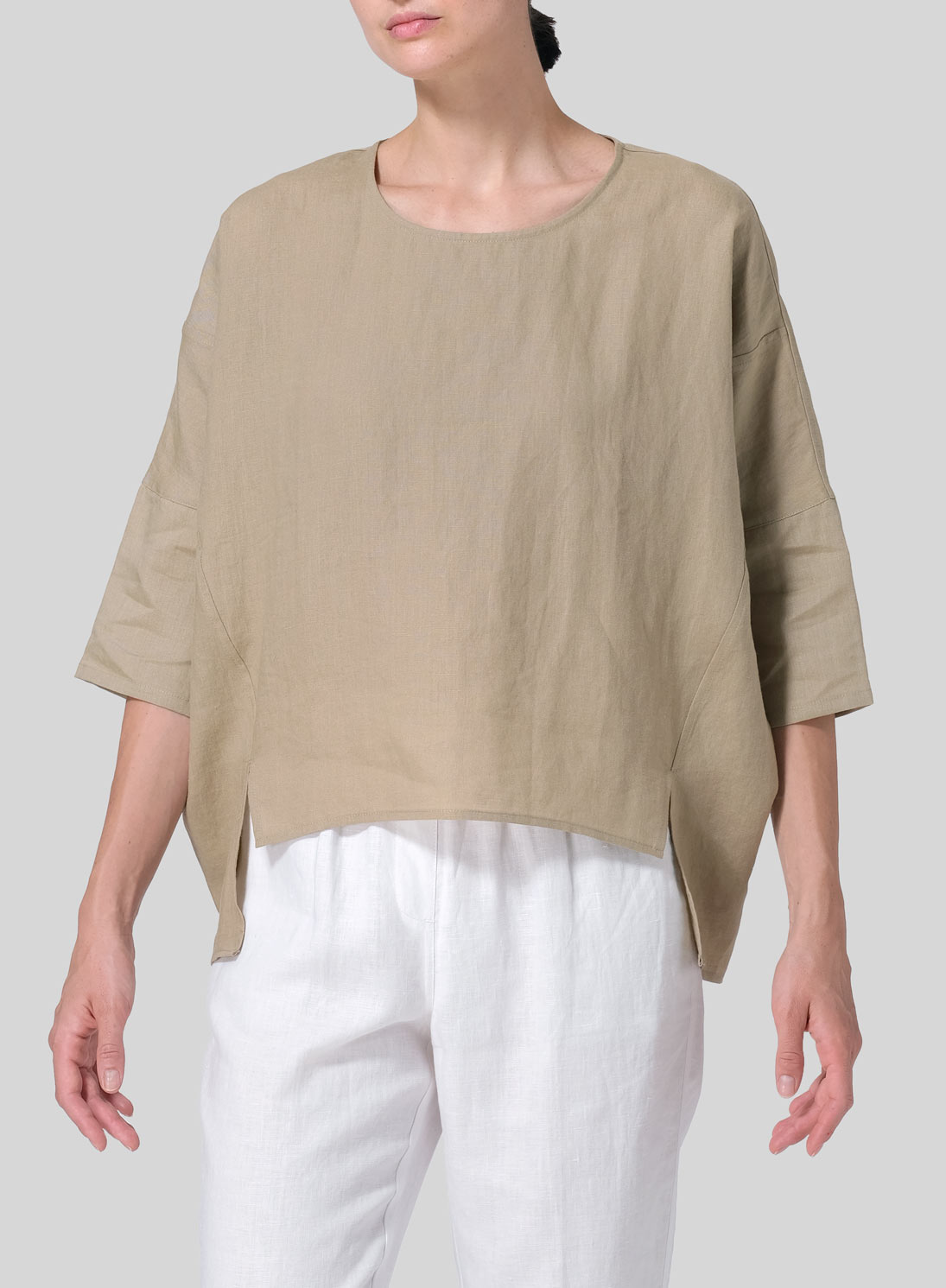Linen High-Low Top - Plus Size