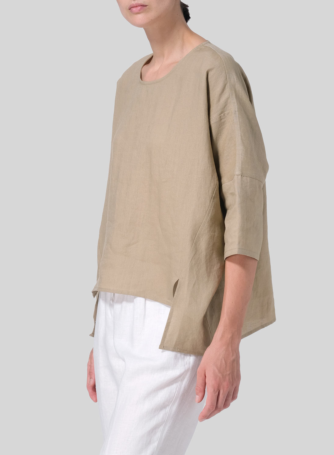Linen High-Low Top - Plus Size