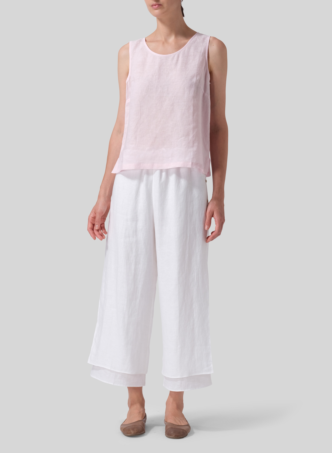 Pink Linen Waterfall Open Jacket - Plus Size