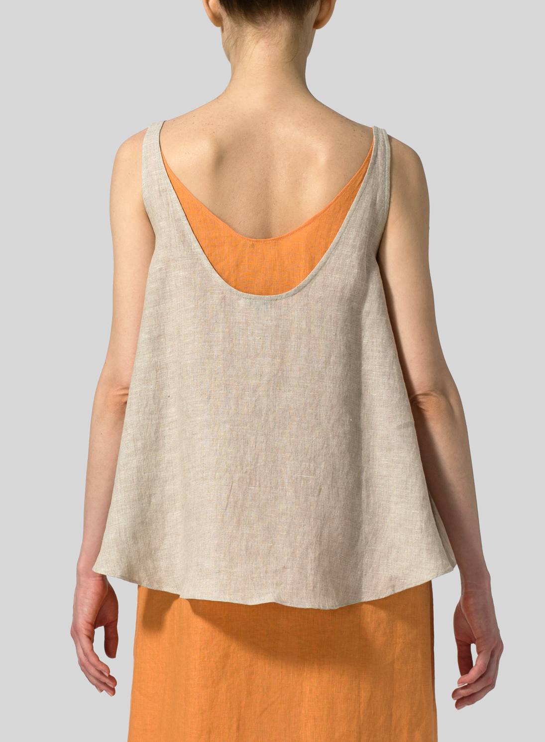 Oat Linen Low Back Tank Set