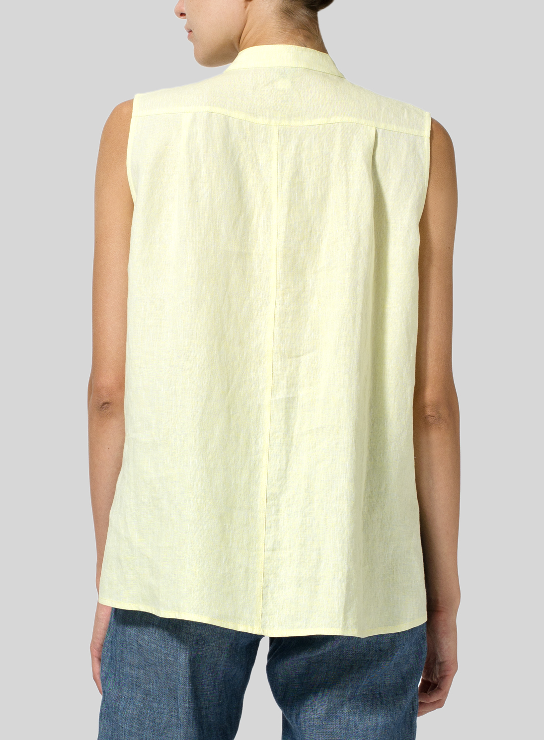 Linen Mandarin Collar Vest