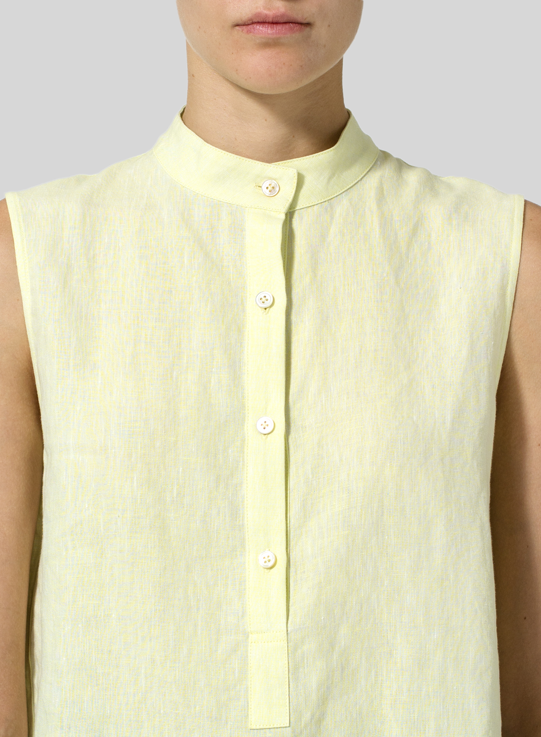 Linen Mandarin Collar Vest