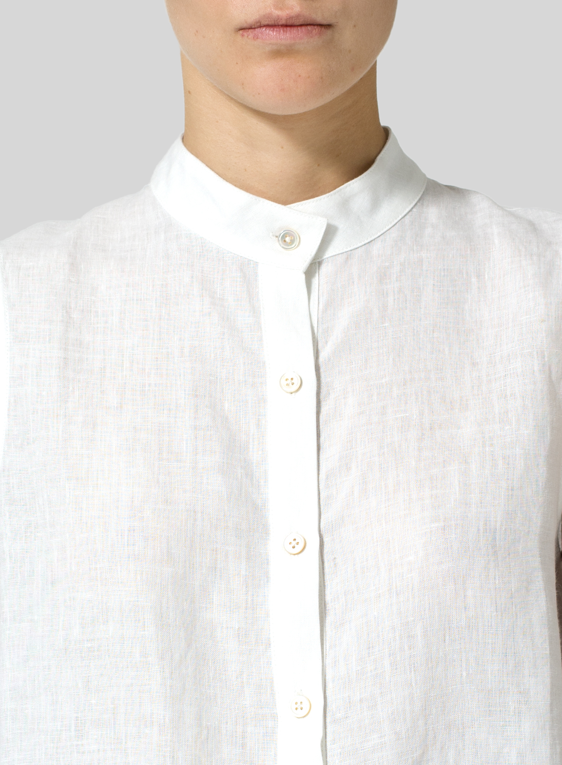 Linen Mandarin Collar Vest