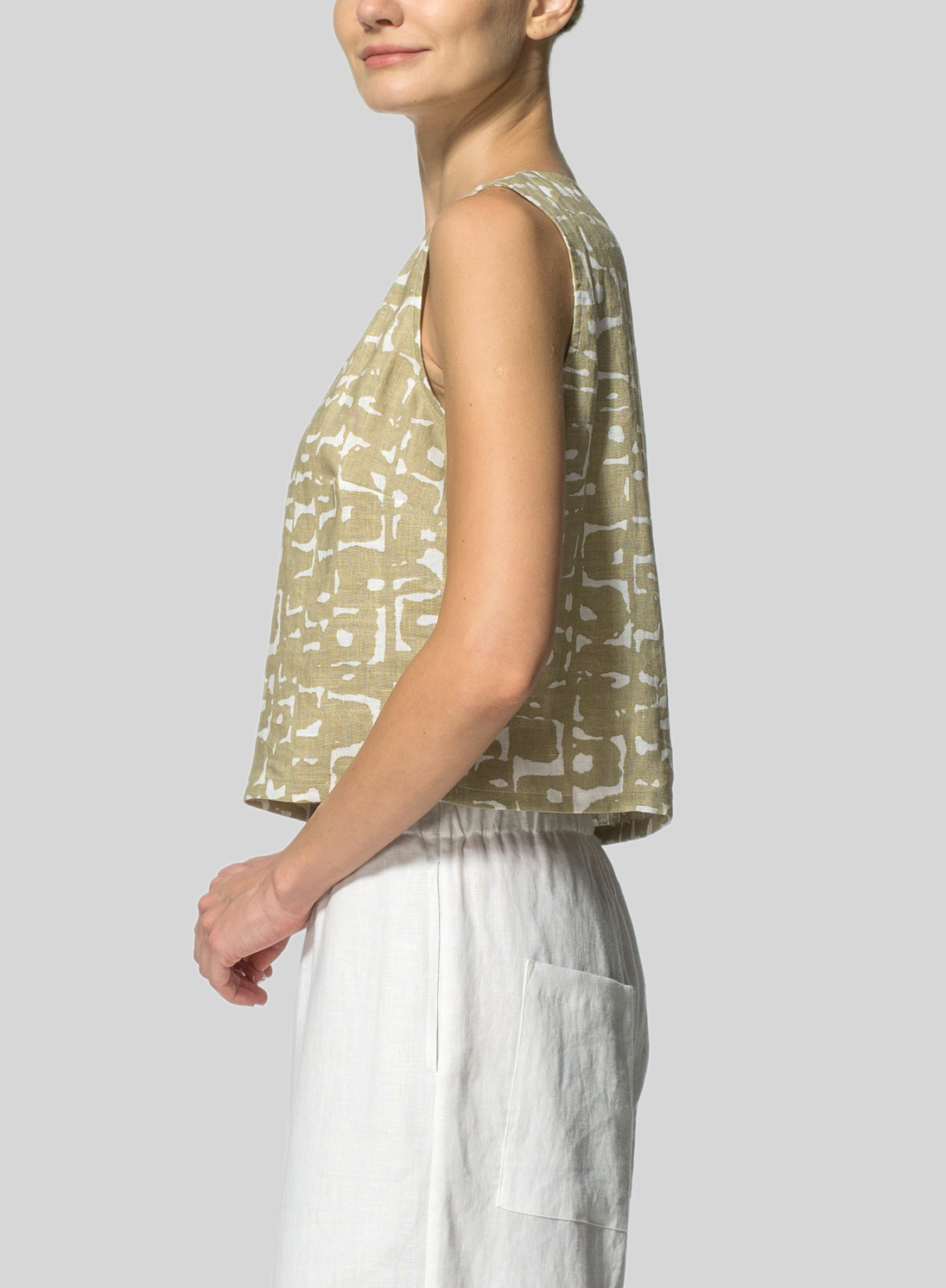 Pale Goldenrod Woven Linen Waterfall Open Jacket