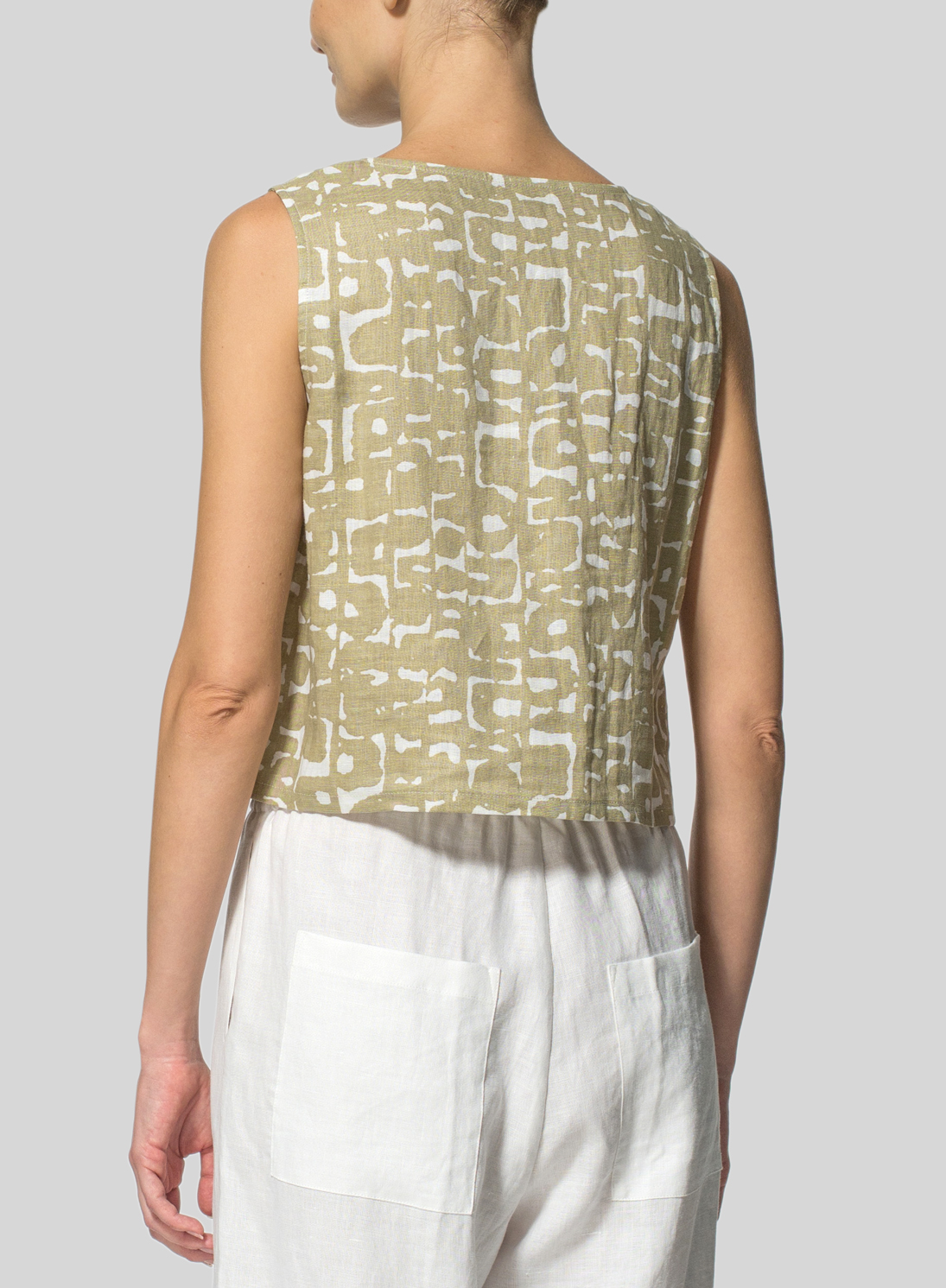 Pale Goldenrod Woven Linen Waterfall Open Jacket